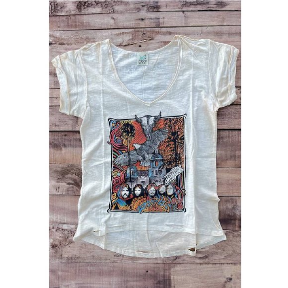 Jaded Gypsy | Tops | Jaded Gypsy Classic Rock Tee Tea Stain | Poshmark